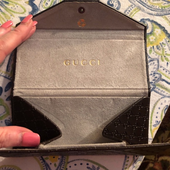 Gucci | Accessories | Gucci Trifold Leather Eye Glass Case New Vintage ...